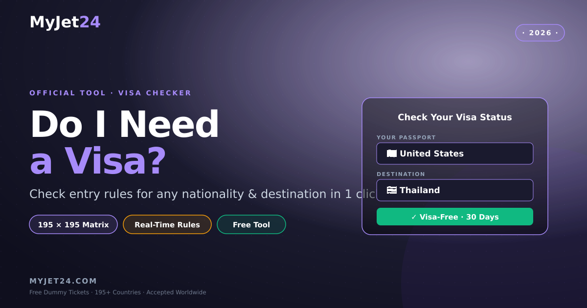 Visa Checker 2026 – Do You Need a Visa? | MyJet24