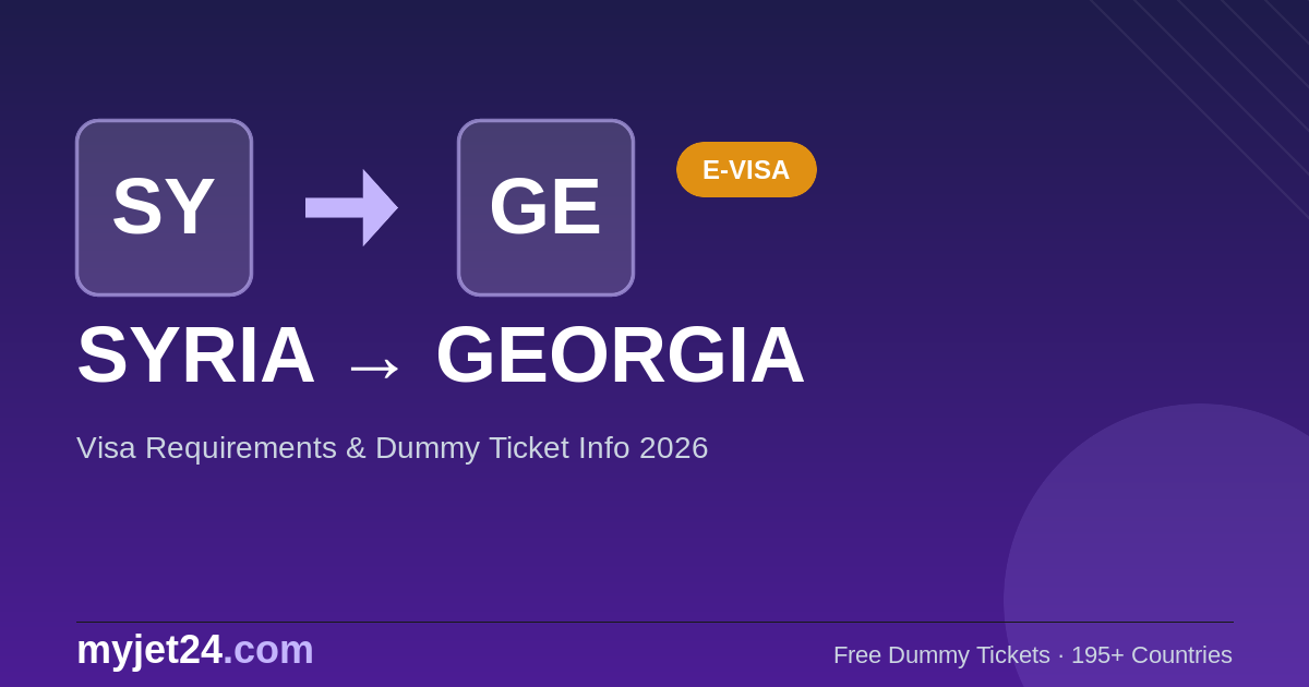 Syria to Georgia Visa Requirements 2026 | MyJet24